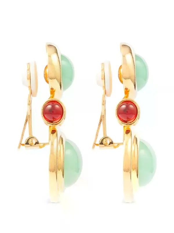 ELIZABETH TAYLOR 1990s Cabochon Earrings