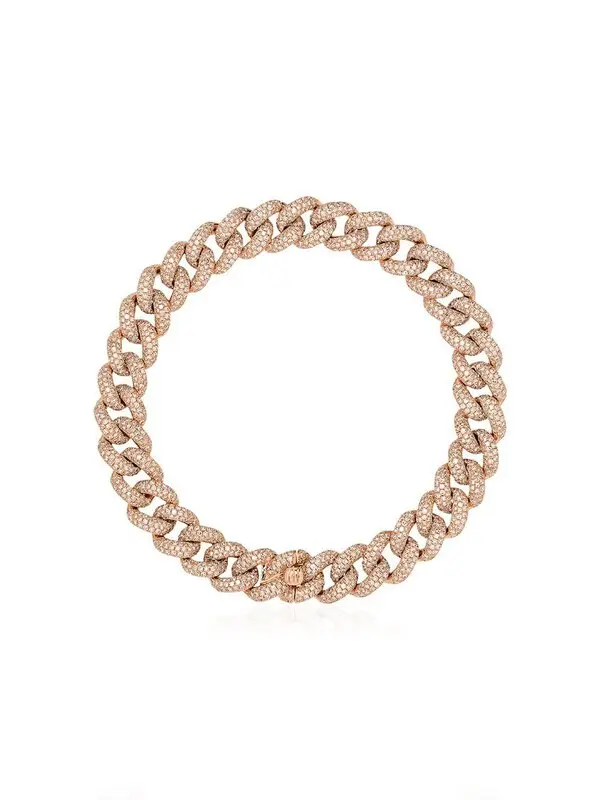 Shay 18k Pavé Diamond Link Bracelet - Rose Gold