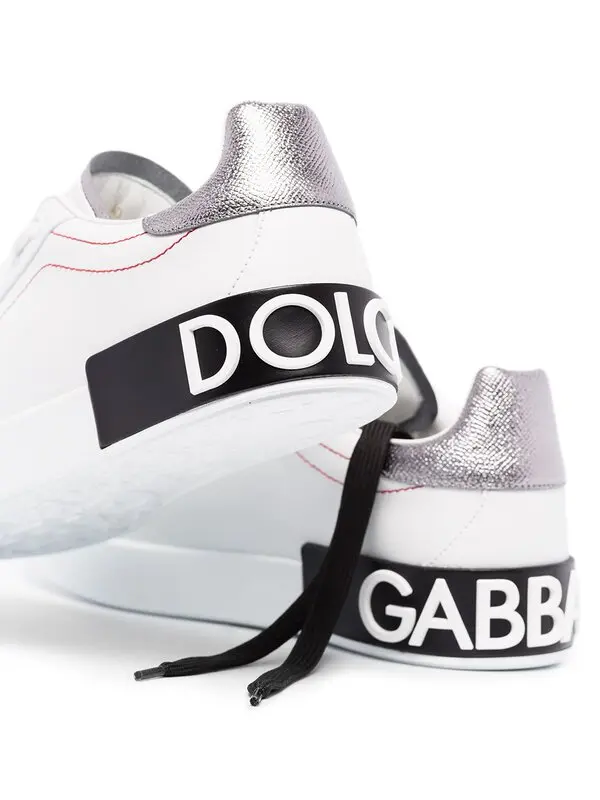 Dolce & Gabbana Portofino Leather Sneakers - White