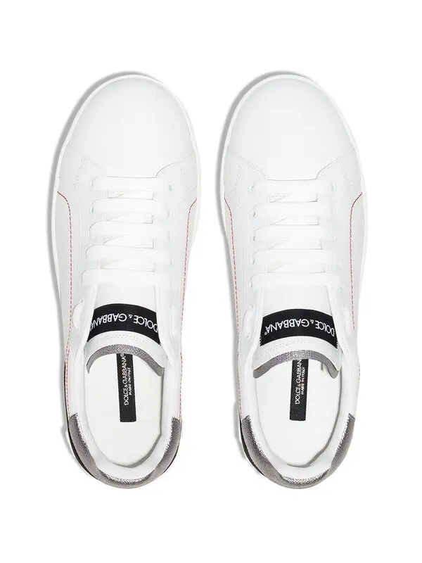 Dolce & Gabbana Portofino Leather Sneakers - White