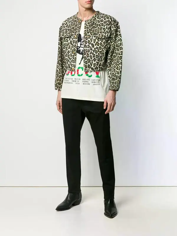 JEAN PAUL GAULTIER Leopard Print Cropped Jacket - Brown