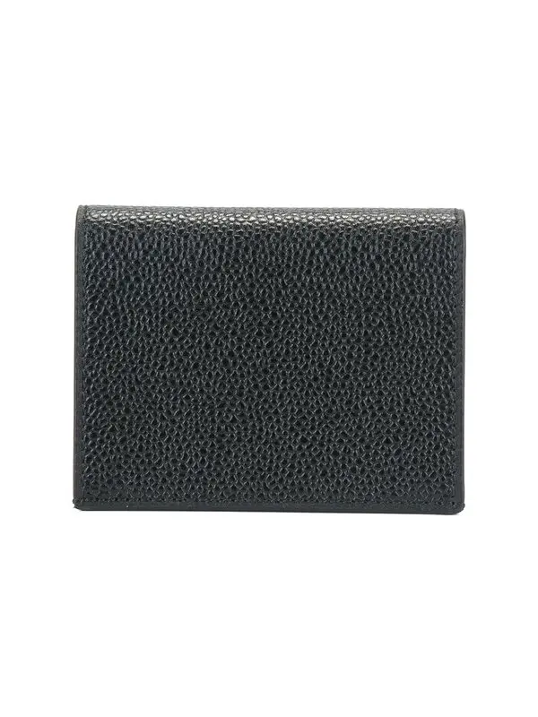 Thom Browne Pebble-grain Double Card Holder - Black