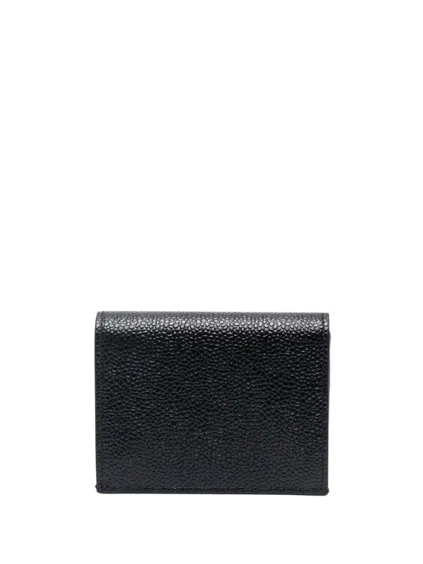 Thom Browne Pebble-grain Double Card Holder - Black