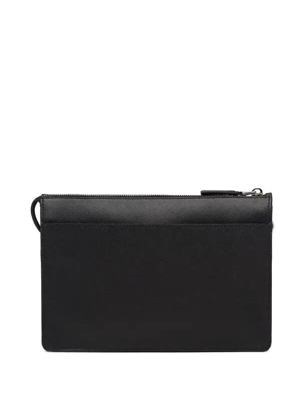 Prada Logo Saffiano Leather Clutch