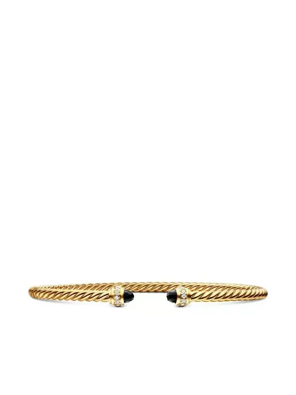 David Yurman 18kt Yellow Cablespira Diamond Bracelet - Gold
