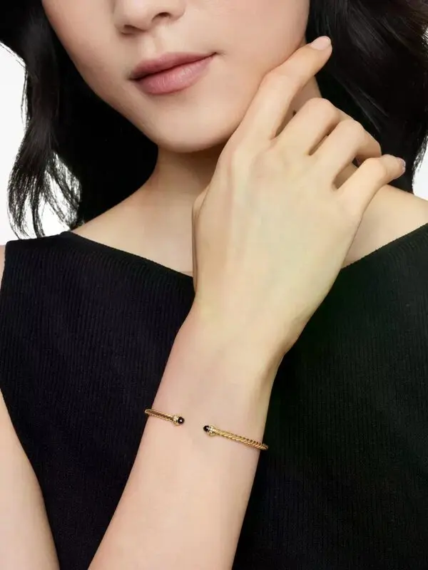 David Yurman 18kt Yellow Cablespira Diamond Bracelet - Gold