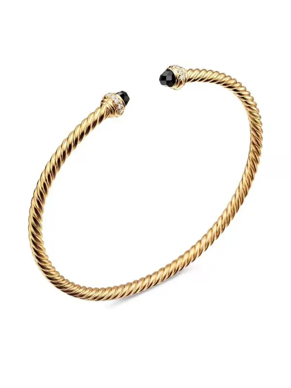 David Yurman 18kt Yellow Cablespira Diamond Bracelet - Gold