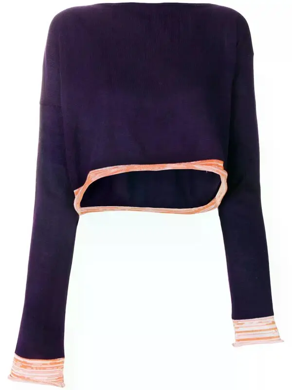 Comme Des Garçons 1991 Asymmetric Knitted Blouse - Purple