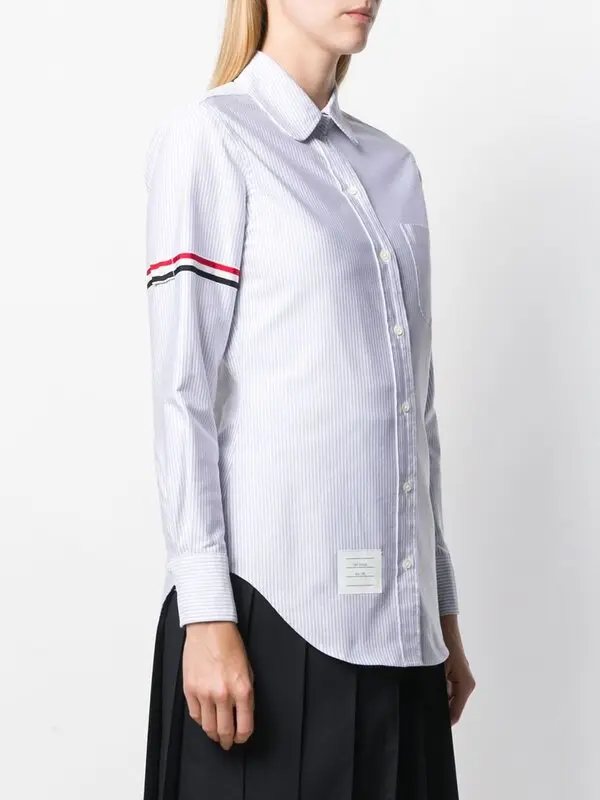 Thom Browne Vertical-stripe Shirt With Rwb Detailing