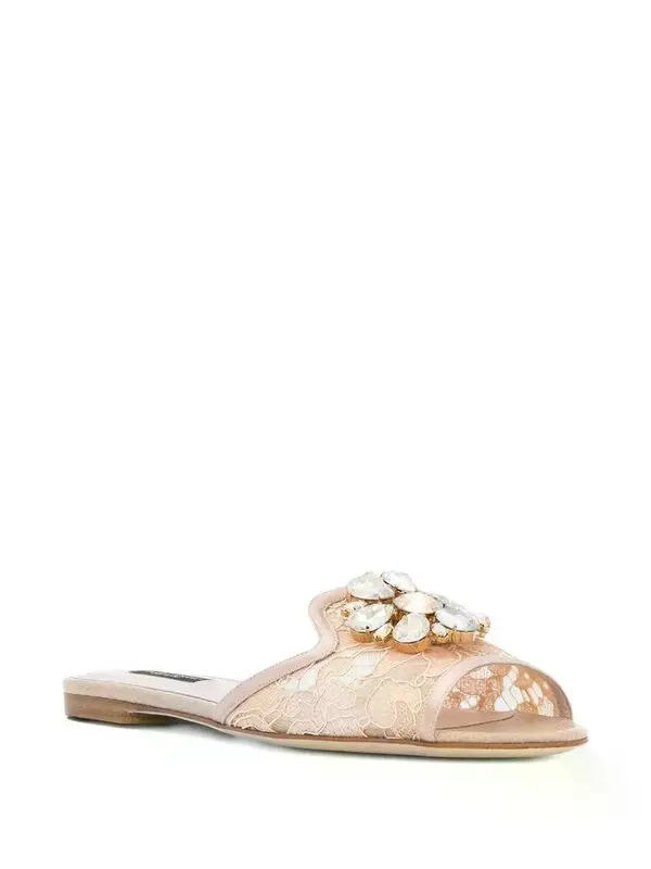 Dolce & Gabbana Bianca Lace Sandals - Neutrals