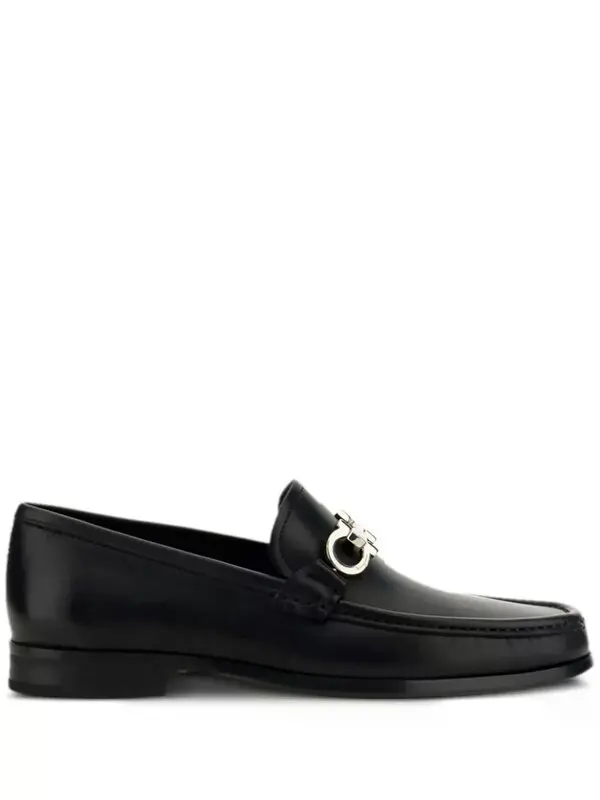 FERRAGAMO Gancini Ornament Loafers - Black