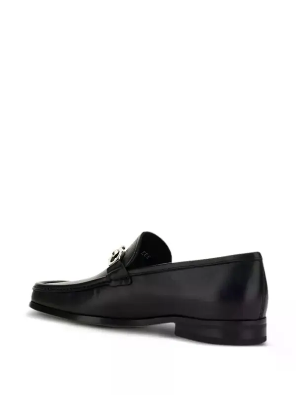 FERRAGAMO Moccasins With Gancini Ornament - Black