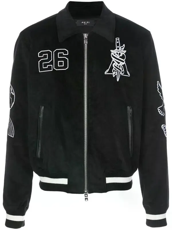 Amiri Varsity Bomber Jacket - Black