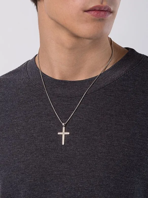 John Hardy Jawan Cross Pendant Necklace - Metallic