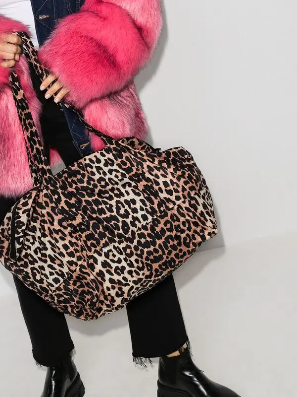 GANNI Leopard-print Shoulder Bag