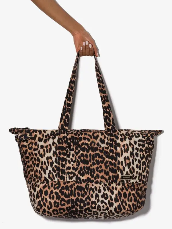 GANNI Leopard-print Shoulder Bag