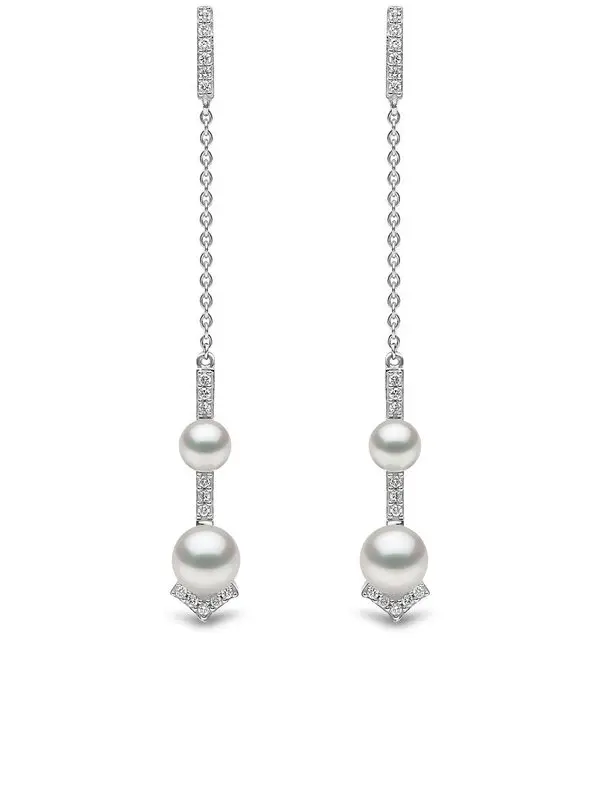Yoko London 18kt White Gold Pearl And Diamond Earrings - Silver