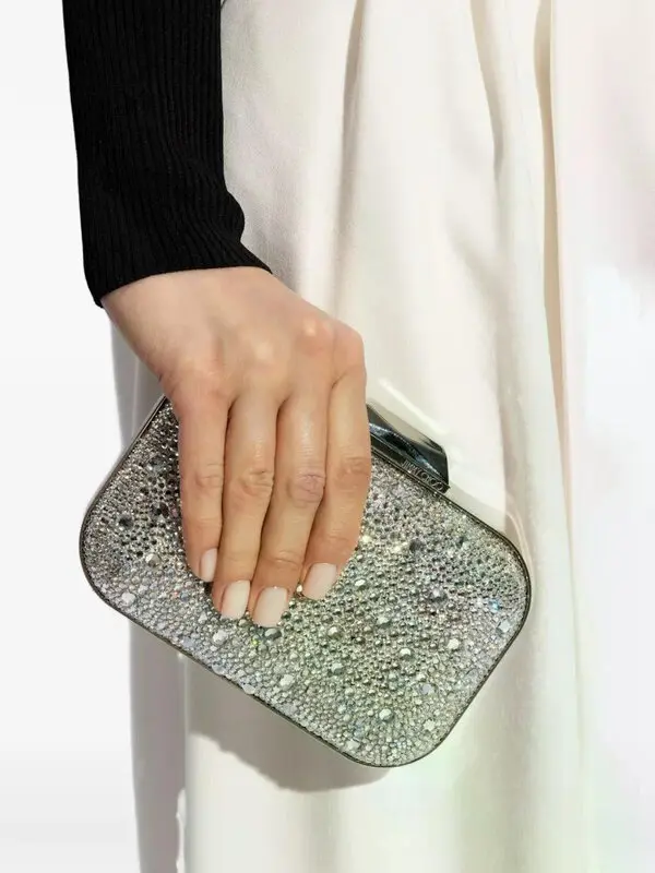 JIMMY CHOO Cloud Clutch Bag With Swarovski Crystals - Silver