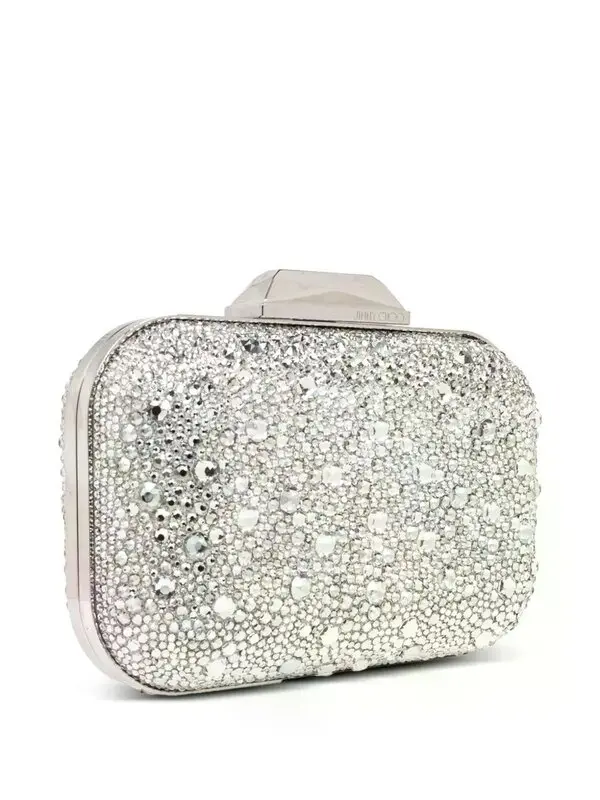 JIMMY CHOO Cloud Clutch Bag With Swarovski Crystals - Silver
