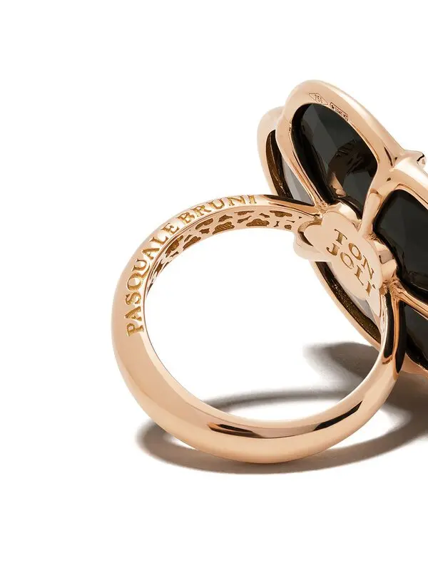 Pasquale Bruni 18kt Rose Gold Diamond & Onyx Ring