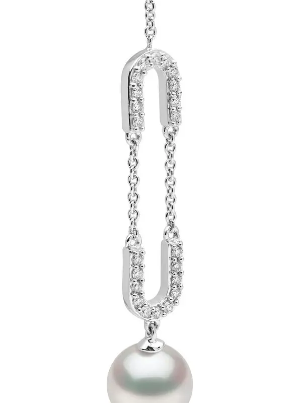 Yoko London 18kt White Gold Freshwater Pearl And Diamond Drop Earrings