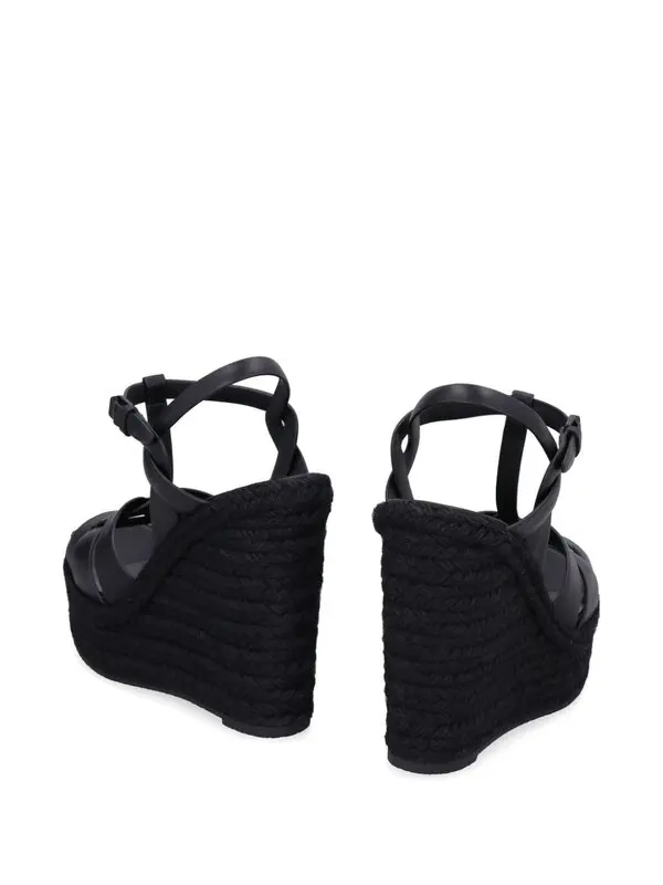 Saint Laurent Tribute Espadrille Wedge - Black
