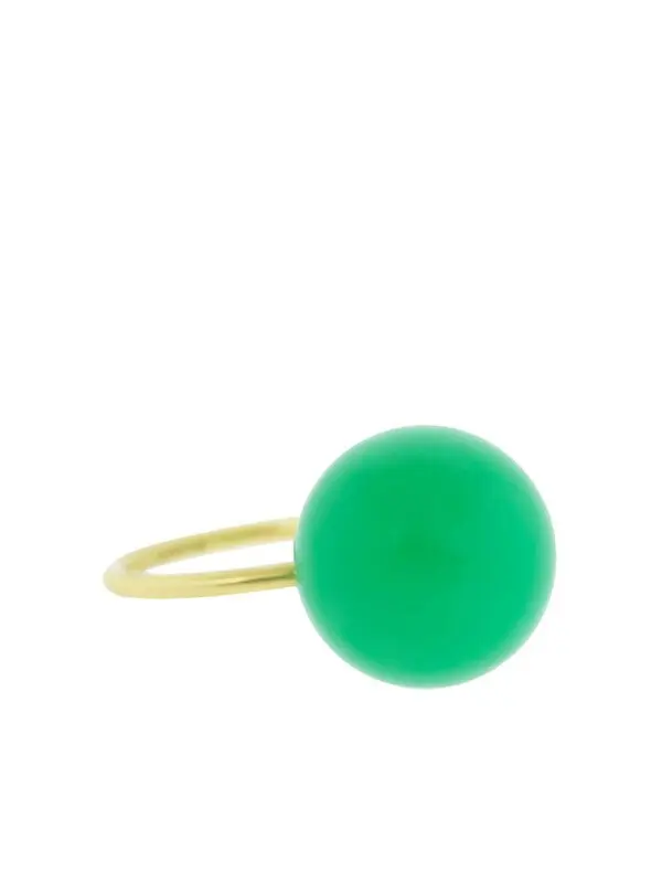 Irene Neuwirth 18kt Yellow Gold Chrysoprase Sphere Ring - Green