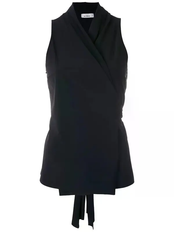 AMIR SLAMA Sleeveless Wrap Blouse
