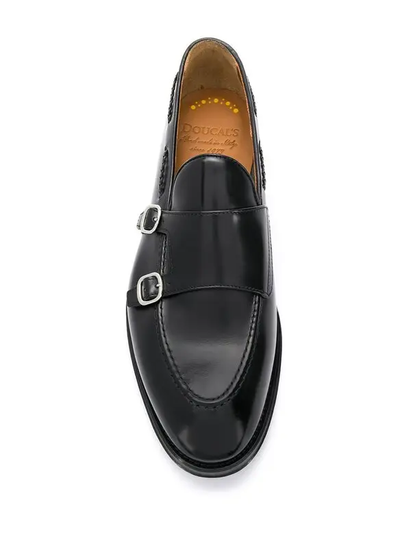 DOUCAL'S Polished Leather Monk Shoes