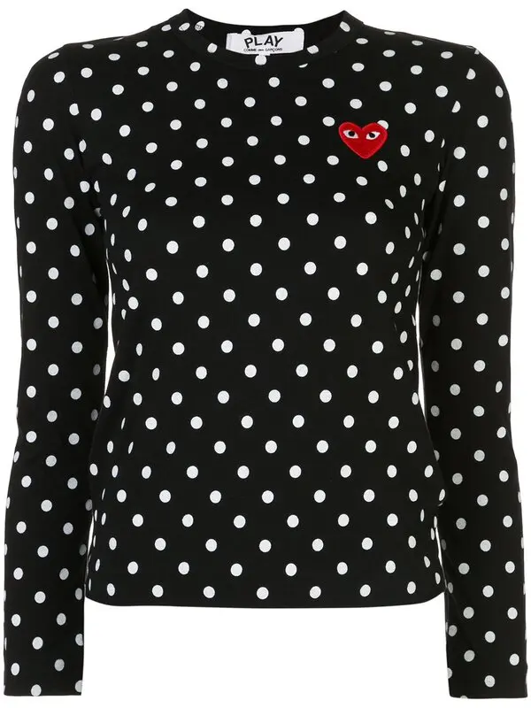 Play Comme Des Garcon Polka Dot T-shirt - Black