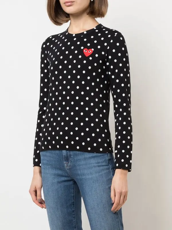 Play Comme Des Garcon Polka Dot T-shirt - Black