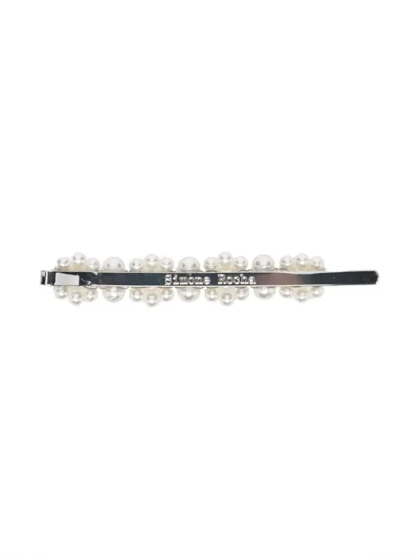 Simone Rocha Pearl Embellished Hair Clip - White