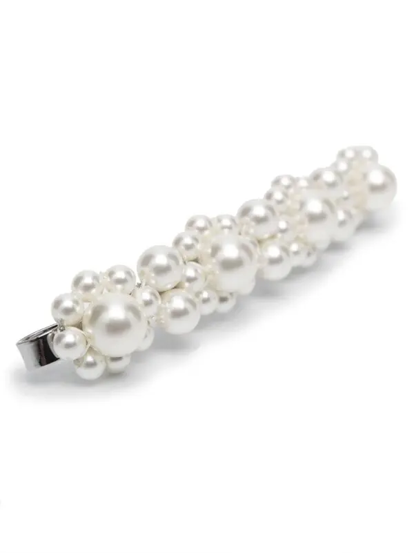 Simone Rocha Pearl Embellished Hair Clip - White