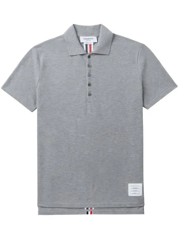 Thom Browne Rwb-stripe Polo Shirt - Grey