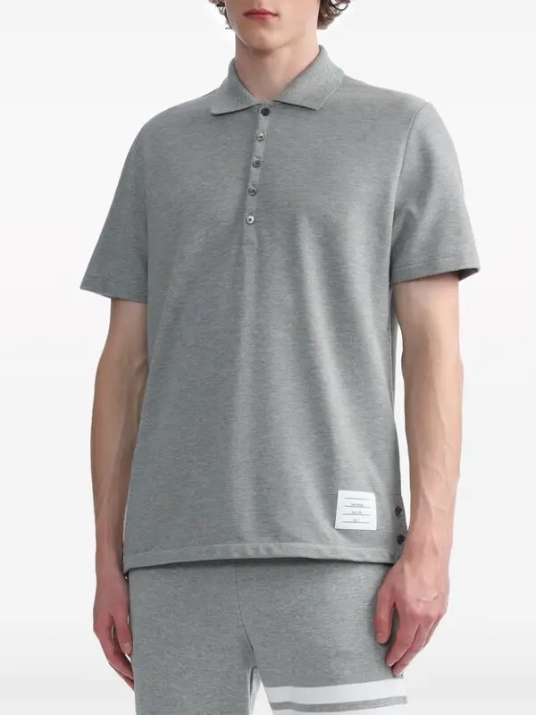 Thom Browne Rwb-stripe Polo Shirt - Grey