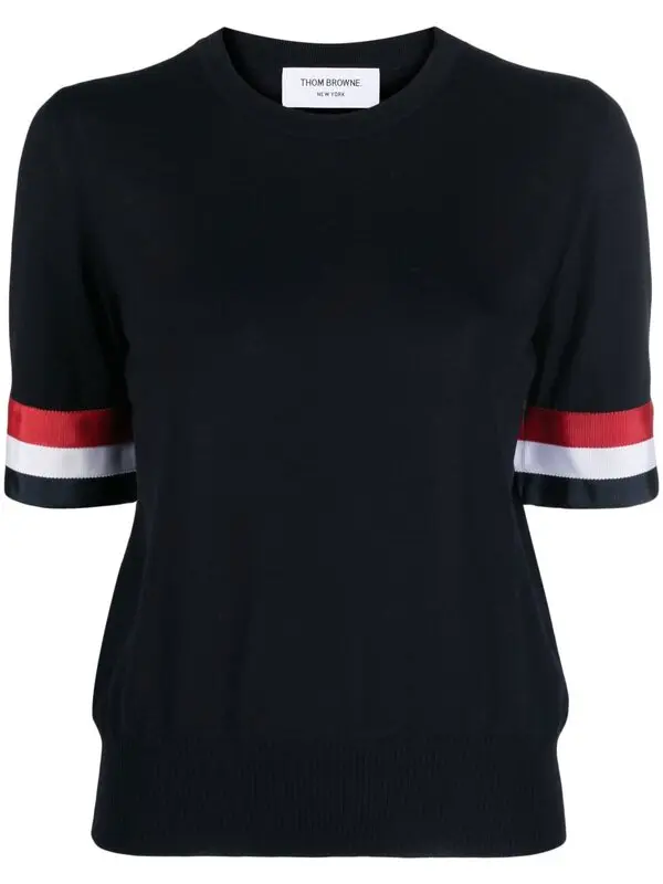 Thom Browne Rwb Cuff Fine Merino Tee