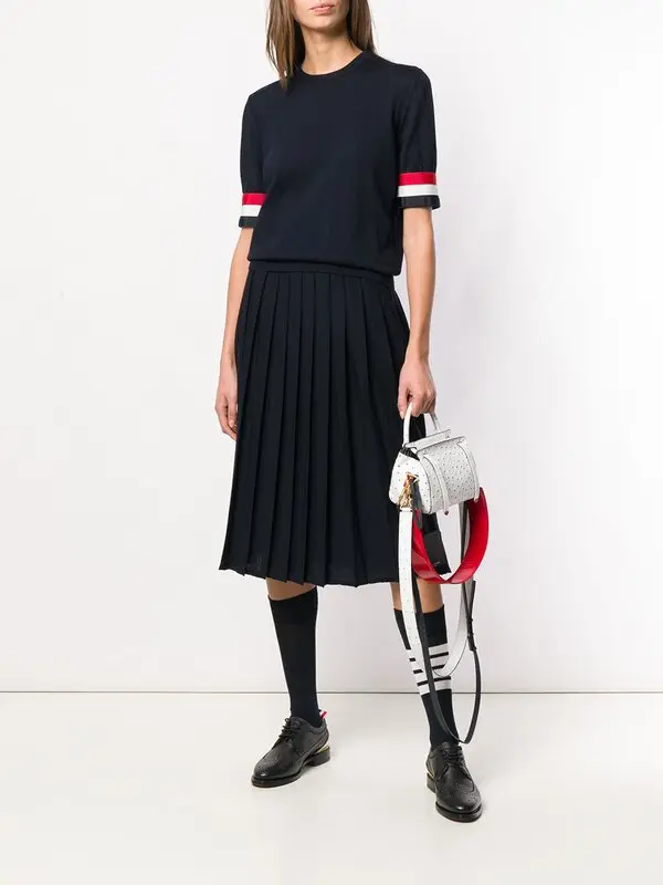Thom Browne Rwb Cuff Fine Merino Tee
