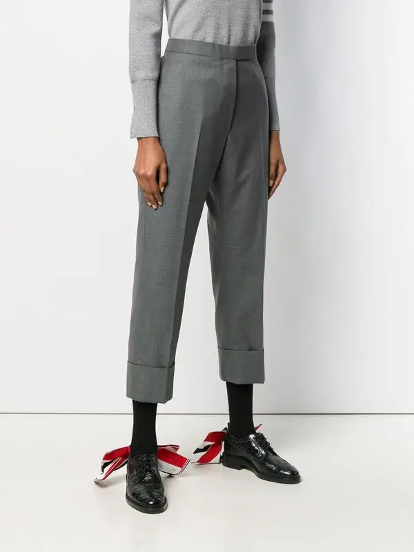 Thom Browne Super 120s Cropped Trousers - Grey