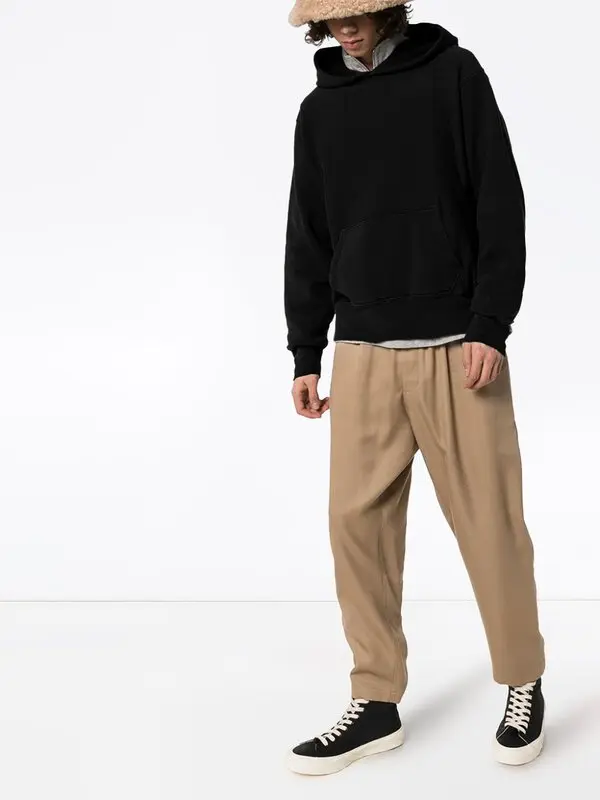 LES TIEN Cropped Cotton Hoodie