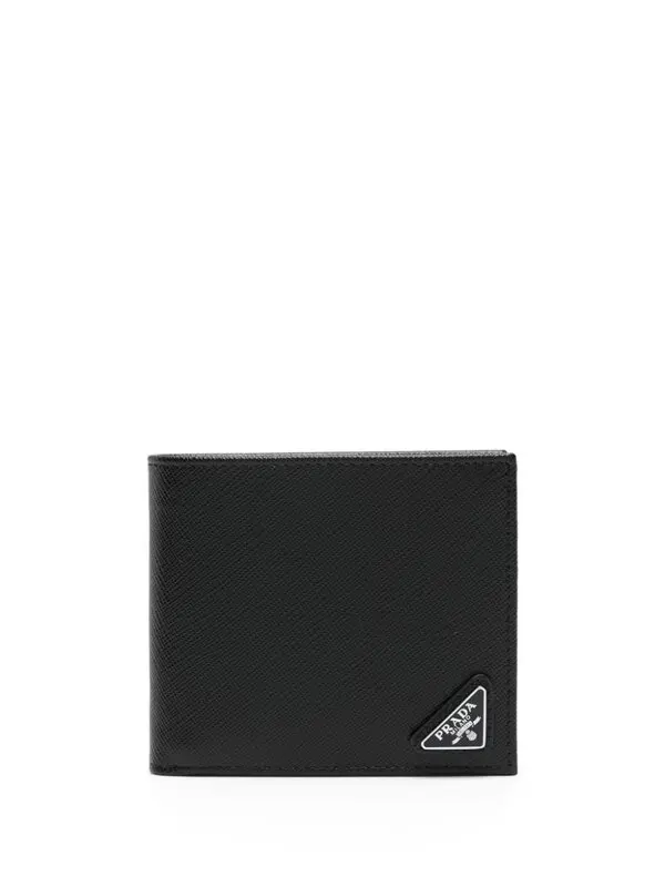 Prada Saffiano Logo Wallet - Black