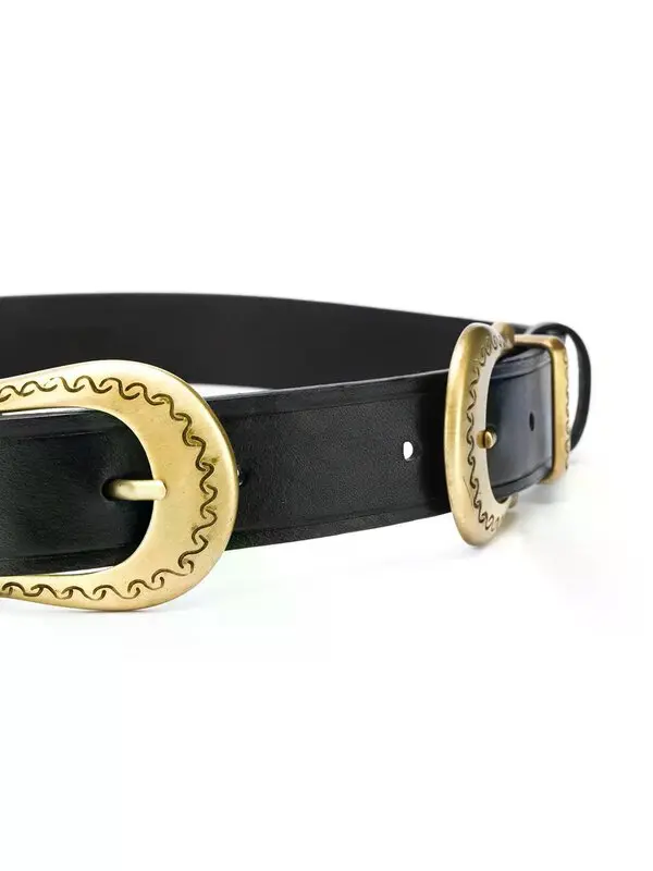 Alberta Ferretti Double Buckle Leather Belt