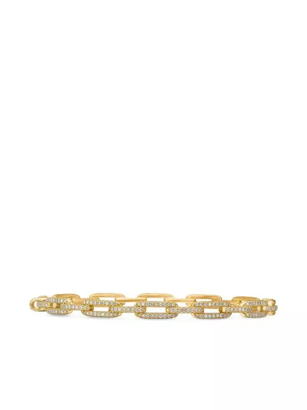 David Yurman 18kt Yellow Diamond Stax Chain Bracelet - Gold