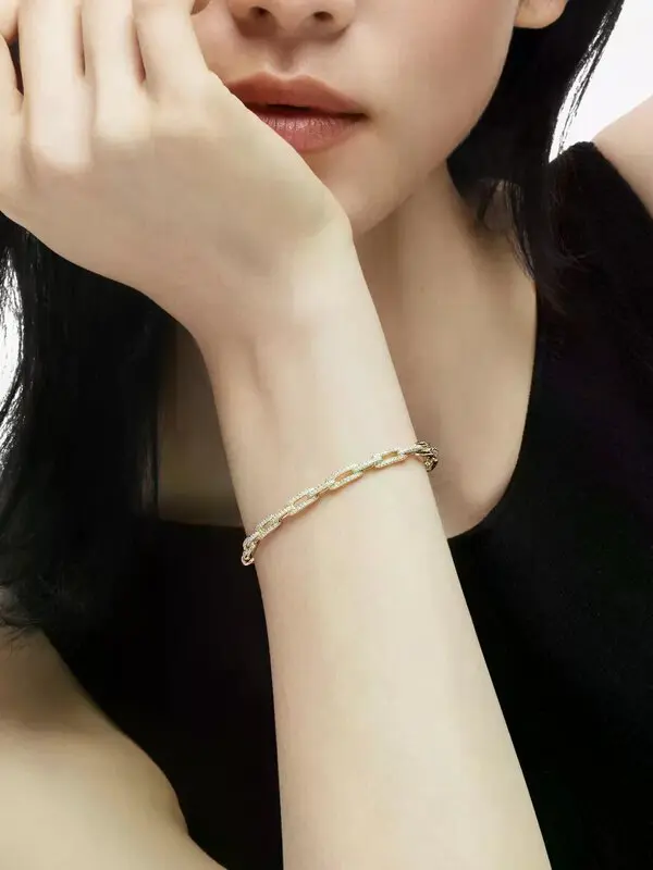 David Yurman 18kt Yellow Diamond Chain Bracelet