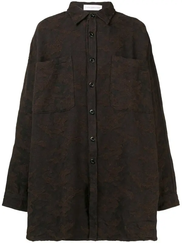 Faith Connexion Oversized Textured Shirt - Brown