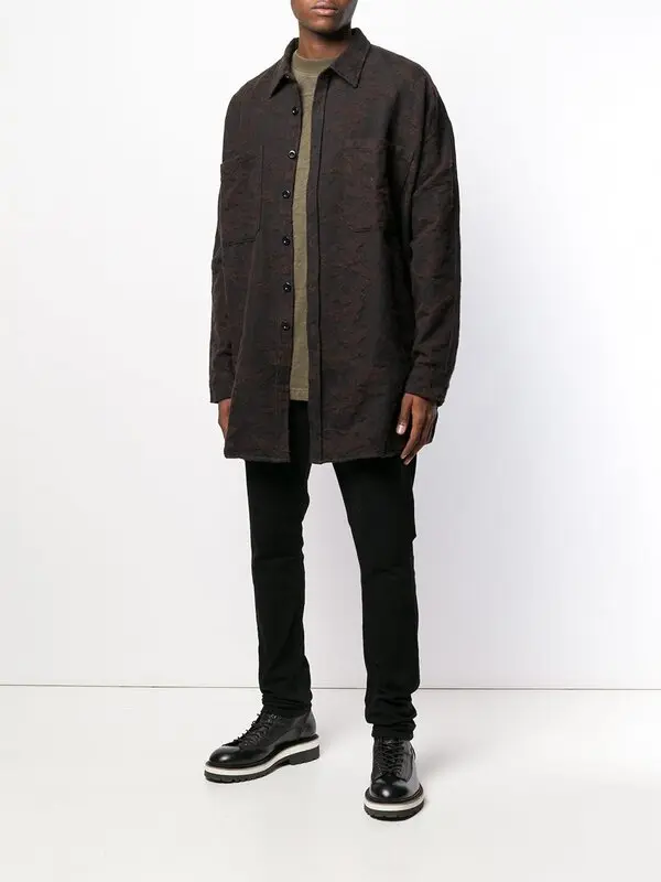 Faith Connexion Oversized Textured Shirt - Brown