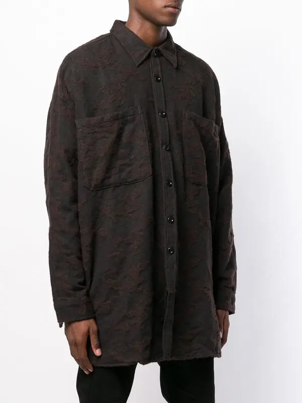 Faith Connexion Oversized Textured Shirt - Brown