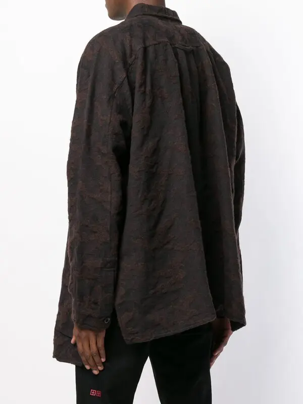 Faith Connexion Oversized Textured Shirt - Brown