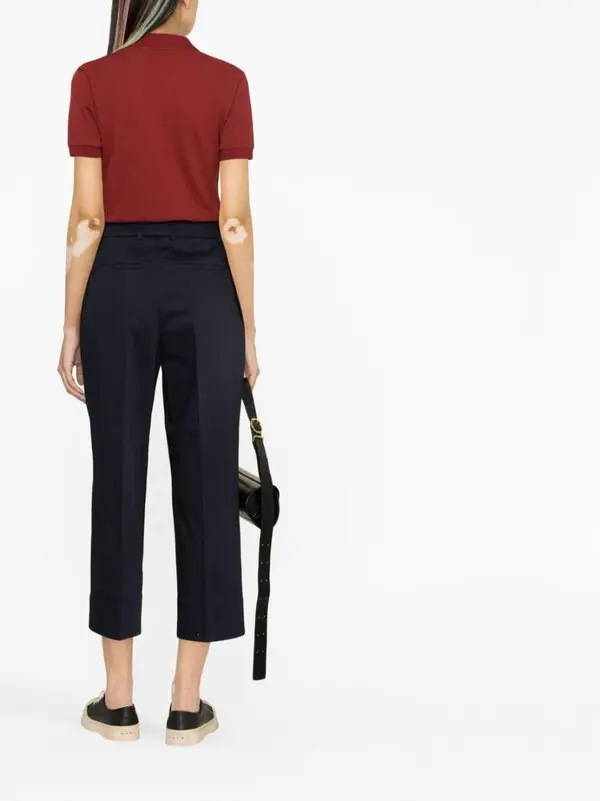 Play Comme Des Garcon Logo Embroidered Cropped Polo Shirt