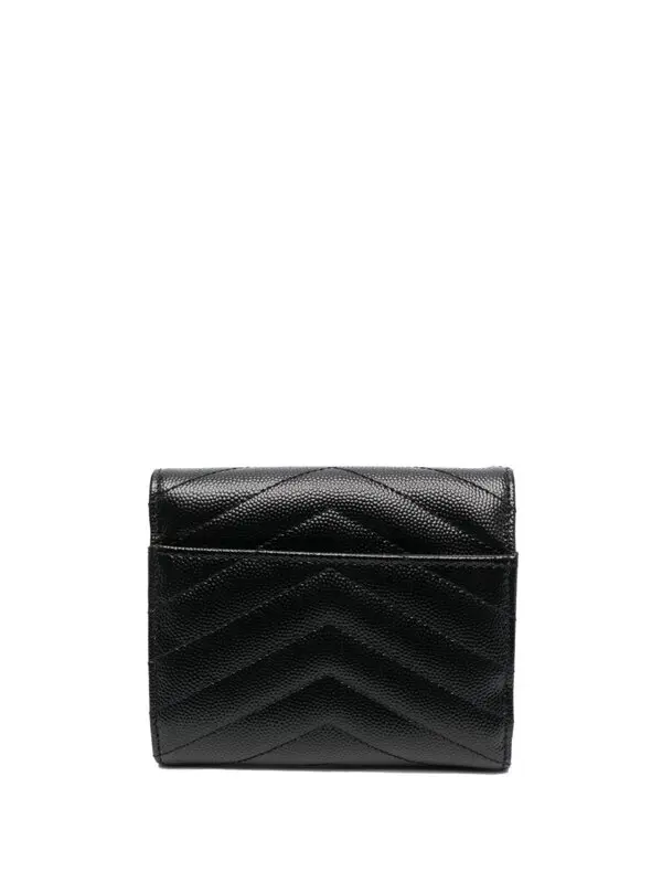 Saint Laurent Monogram Compact Tri-fold Wallet - Black