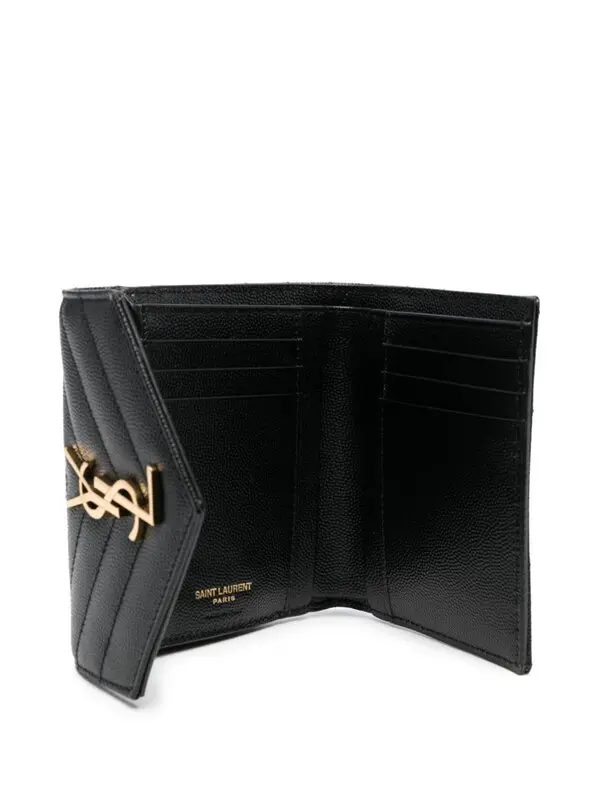 Saint Laurent Monogram Compact Tri-fold Wallet - Black